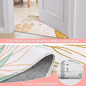 Yamaziot Washable Area Rug 5x7 Non-Slip Pink Boho Rug for Bedroom Cute Soft Throw Kids Nursery Rug, Low Pile Abstract Plant Print Soft Floor Carpet for Bedroom Nursery Classroom Living Room