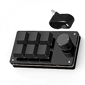 SIKAI CASE 6 Key Macro Programmable Keyboard,Mini Mechanical Gaming Macro Keyboard,Custom Knob KeyPad, Hotswap Red Switch Gaming Keyboard,USB C Wired One Handed Gaming Keyboard with Software