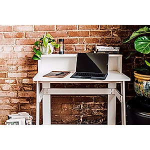 OneSpace Lennox Hutch Computer Desk, White