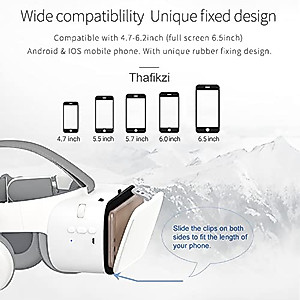 Virtual Reality Headset for Phones 3D VR Glasses with Remote Controller for Movies & Games Metaverse Goggles with Bluetooth Headset, Compatible with iPhone/Android Phones (Mocute Controller)