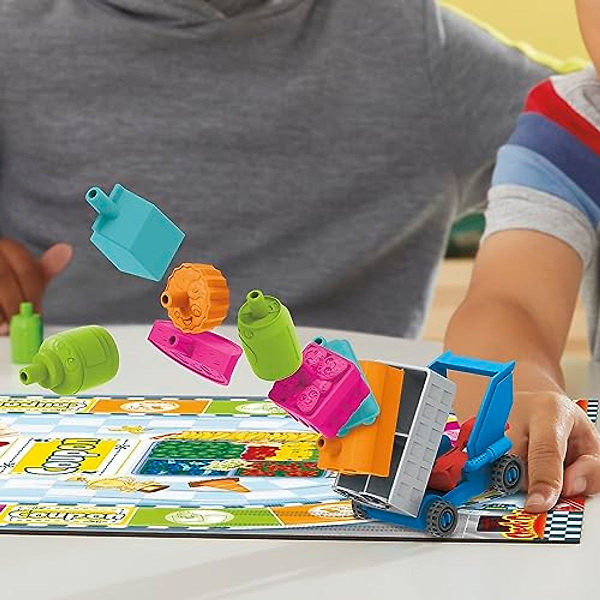 Grocery Go Karts Board Game for Preschoolers and Kids Ages 4 and Up, Building Game with Mini Groceries, Preschool Games for 2-4 Players