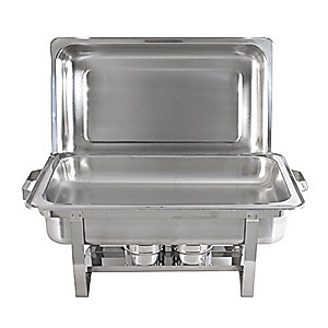 SUPER DEAL 8 Qt Stainless Steel 6 Pack Full Size Chafer Dish w/Water Pan, Food Pan, Fuel Holder and Lid For Buffet/Weddings/Parties/Banquets/Catering Events (6)