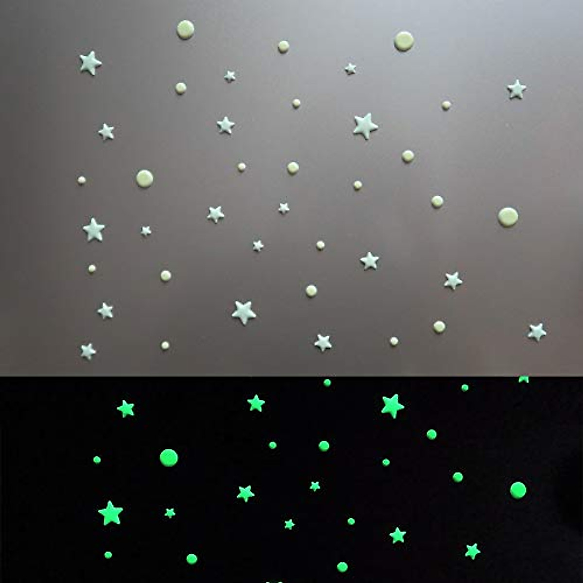 Realistic Tiny 3D Domed Glow in The Dark Stars, 826pcs Glow Dots and Stars, Adhesive Glow Stars for Kids Bedroom,Luminous Stars Stickers Create a Realistic Starry Sky,Room Decor,Wall Stickers