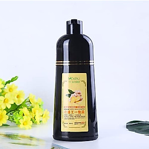 MADAME FIN MOKERU Ginger Black Hair Shampoo Magic 5 minutes natural black hair dye Component Healthier Smell More Fragrant Longer-Lasting Color