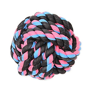 Mammoth Flossy Chews Monkey Fist Ball – Premium Cotton-Poly Rope Ball Toy for Dogs – Interactive Dog Rope Toy – Rope Dog Chew Toy & Fetch Toy for Small to Medium Dogs - Large 4.75” - Assorted Colors
