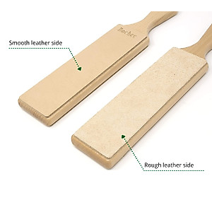 Bacher Premium Leather Strop for Knife Sharpening with Polishing Compound - Double Sided Stropping Leather – Stropping Kit: Knife Strop and Stropping Compound for Wood Carving and Woodworking
