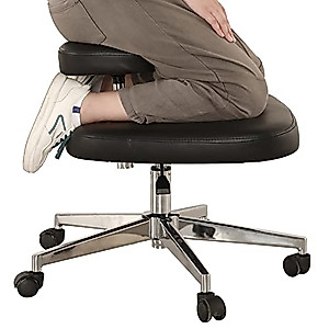 Tcowoy Ergonomic Cross Legged Chair for Office or Home,Kneeling Chair with Adjustable Height for Computer Workers, Yoga Lovers, Meditation Fanatics (Black)