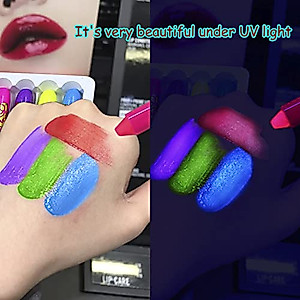 Glow in The Black Light Face Paint Crayons Kit, UV Black Light Makeup Neon Face and Body Paint Sticks Markers for Mardi Gras Halloween Masquerades Makeup