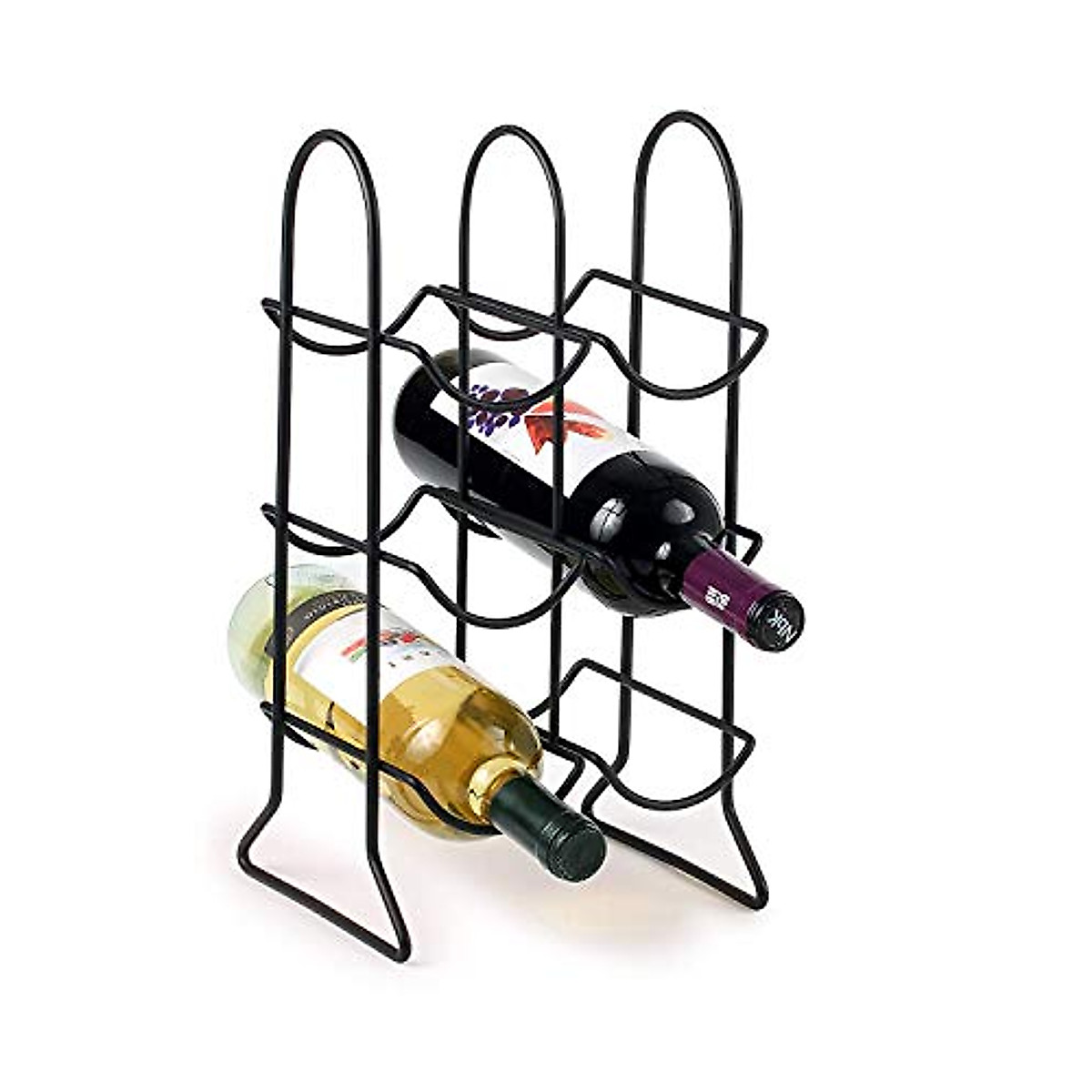 Spectrum Diversified Townhouse Wine Rack, 6-Bottle, Black