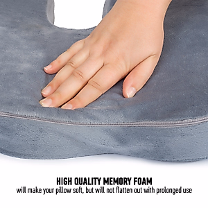 Dr. Flink Tailbone Seat Cushion - Pain Relief Chair Pillow, Cool Gel-Enhanced 100% Memory Foam, Orthopedic & Quality Comfort | Support & Relives Back & Sciatica, for Car, Truck, Home, and Office