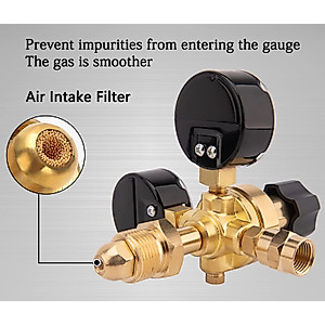 CGA580 Argon CO2 Regulators, Argon Gauges Gas Welding Regulator Compatible with Mig Tig Miller Lincoln Weld 0-4500PSI / 0-10BAR - CO2 Argon Regulator with 6.6Ft Hose
