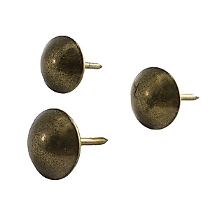 decotacks® 500 PCS Heavy Duty Antique Brass Finish Upholstery Tacks, Sofa Nails, French Natural Thumb Tack,Push Pin, 7/16" Head Dia [Antique Brass, French Natural] DX0511AB500
