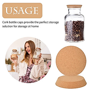 2 Pack Cork Lids Small Cork Lids for Jars Wood Jar Cork Lids Canning Lids Cork Bottle Lids Cork Lids Only for Kitchen Wedding Favor DIY Gift Canning Jars