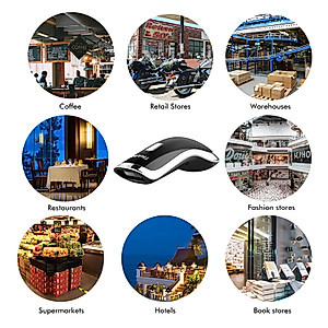 1D Barcode Scanner Wireless, THARO Mini Handheld Laser Bar-Code Reader,1D Barcode Scanner Cordless with USB Receiver for Store, Supermarket, Warehouse (White)