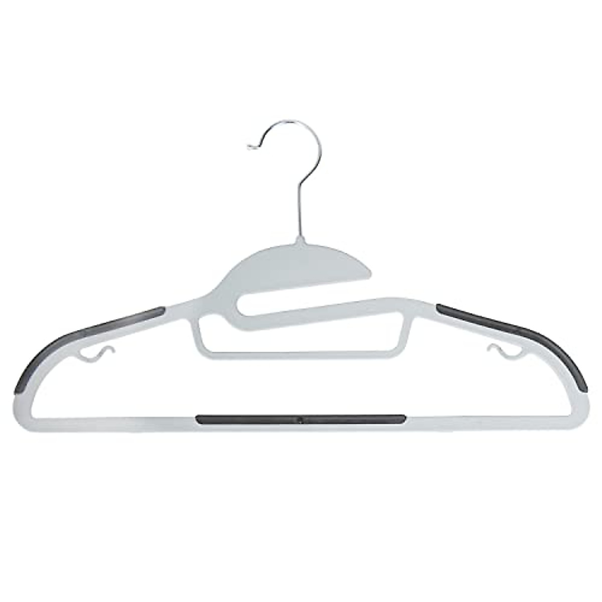 Simplify 40 Pack Ultimate Hanger | S-Shape Collar Saver | Ultra-Thin | Non-Slip | Accessory Bar | Belts | Scarves | Ties | Tank Top | Closet Organization | White
