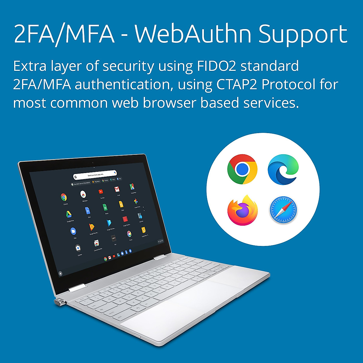 Kensington FID0 U2F and FIDO2 USB-C Security Key and Fingerprint Reader - Windows, macOs, Chrome