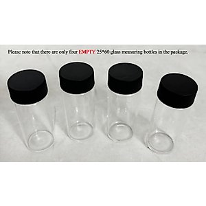 HFBTE Turbidity Meter 4 Sample Bottles (Two Sets) Empty Bottles Tubes 4 Empty 25 * 60mm Glass Sample Bottles for SGZ Series Turbidity Meter Turbidimeter