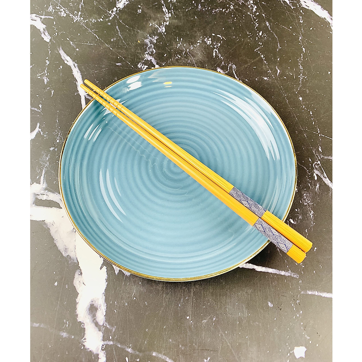 JapanBargain 3671, Bamboo Chopsticks Reusable Japanese Chinese Korean Chopsticks Set Wood Chop Sticks Hair Sticks 5 Pair Gift Set Dishwasher Safe, 9 inch, 1 Pack