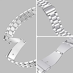 SPGUARD Galaxy Watch 5 Band Pro 45mm/44/40 & Galaxy Watch 4 Band Watch 4 Classic 42mm/46mm 20mm Metal Bands Compatible with Samsung Galaxy Watch5/4 for Men Women Steel Bands Strap(Silver)