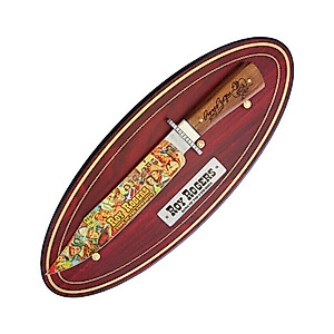 PIÑATAS OLE Roy Rogers Artwork Bowie Fixed Blade Wood Handle Knife + Plaque 1883 871373118834