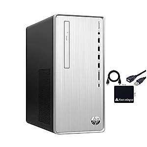 HP 2022 Pavilion Desktop PC AMD 6-Core Ryzen 5 4600G 32GB RAM DDR4 1TB M.2 NVMe SSD 1TB HDD AMD Radeon Graphics HDMI VGA USB C WiFi AC Bluetooth RJ-45 DVD-RW Windows 10 Pro w/RE Accessories