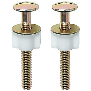 2 Pcs Toilet Seat Screws, Universal Toilet Seat Hinge Bolts and Screw, with Plastic Nuts and Metal Washers Replacement Parts for Top Mount Toilet Seat Hinges