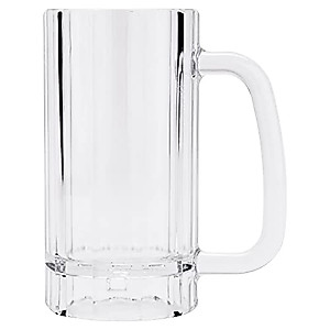 G.E.T. 00086-1-SAN-CL Shatter-Resistant Plastic Beer Mug / Stein, 16 Ounce, BPA Free (Set of 4)