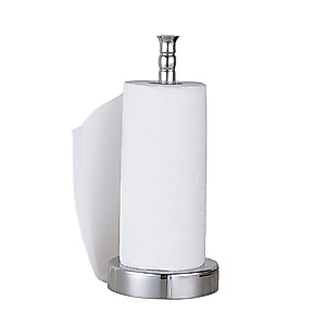 shozon Paper Towel Holder Free-Standing, Kitchen Roll Holders Table Countertop Stainless Steel Paper Roll Holder, Silver