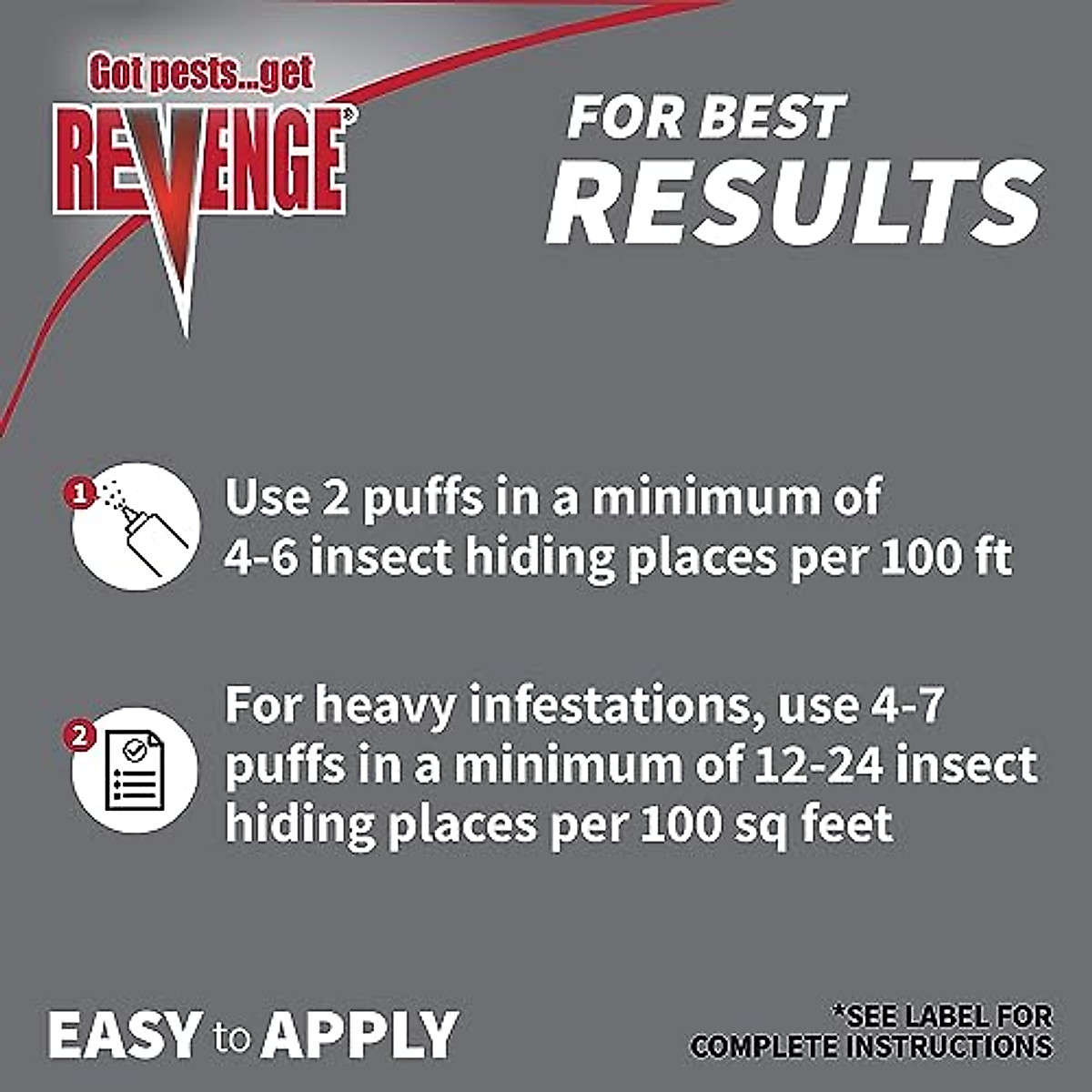 Revenge Invisible Roach Bait with Puffer Applicator, Kills Ants, Beetles, Roaches & More, Long Lasting Formula