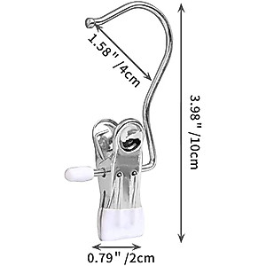 Frezon 15 Pack Boot Hanger for Closet, Laundry Hooks with Clips, Boot Holder, Hanging Clips, Portable Multifunctional Hangers Single Clip Space Saving for Jeans, Hats, Tall Boots, Towels(White)
