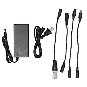 42V 2A Battery Charger, Universal Power Supply Adapter for 36V Lithium Battery, Electric Scooter Charger Battery Charger with 4 Adapter 100-240V