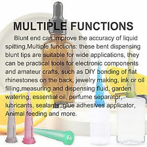 Utoolmart 120 Pcs 14Ga Plastic Tapered Pinhead Blunt Tip Liquid Glue Dispenser Needles Luer Syringe Needle Tip Dispensing Precision Fill Needle for Oil Lab DIY Applicator