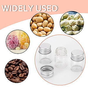 jiuwu 5 Ml Mini Bottles Aluminum Top Metal Lids Lids 24 Pcs Liquid Glass Bottle Small Glass Bottles with Lids Mini Glass Jars with Lids Mini Glass Bottles with Screw Caps for DIY Art Craft Storage