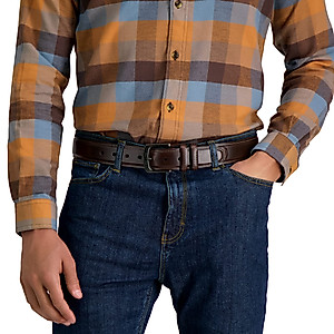 Columbia Men's Double Loop Belt-Casual Dress with Single Prong Buckle for Jeans, Khakis