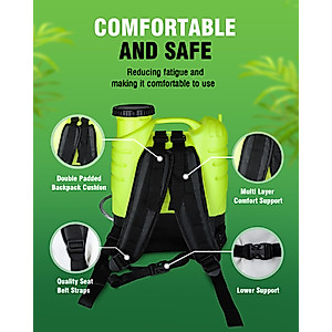 WOEKBON 4 Gallon Battery Powered Backpack Sprayer Electric Garden Pump Sprayer with Lithium Battery for Long Time Spray Brass Telescope Wand and Multiple Nozzles for Spraying Cleaning