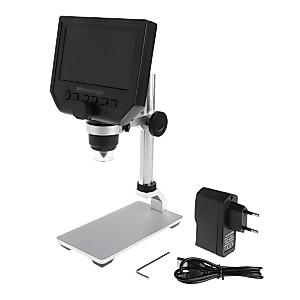UIOYU Handheld Digital Microscope Accessories G600 4.3" LCD Digital Microscope LED Zoom 1-600X 3.6MP Camera Microscope Accessories (Color : Metal, Size : 600X)