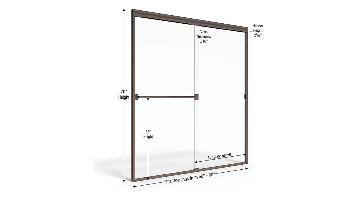 Basco Classic Sliding Shower Door - Sleek Silver Design