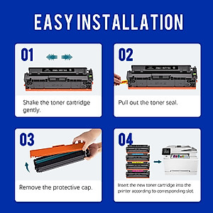 Valinkso 206A Toner Cartridges 4 Pack (with Chip) Compatible Replacement for HP 206A 206X W2110A W2110X Work for HP Color Pro MFP M283fdw M283cdw Pro M255dw M283 M255 M282 Series Printer High Yield