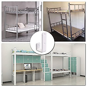 AIXITONG 4 Pcs 7 Shape Heavy Duty Bunk Bed Ladder Hooks Wooden Ladder Fixed Angle Irons White Bed Ladder Hooks for Bunk Beds