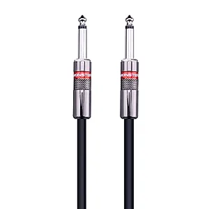 Monster Prolink Classic Speaker Cable - 12FT Straight to Straight Instrument Cable - Straight 1/4-Inch Plugs - Guitar Cord w/Superior Signal Transfer, Noise Reduction, Duraflex Outer Jacket