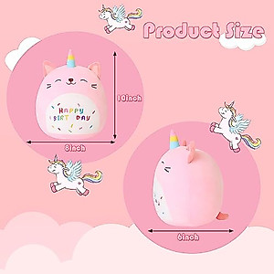 SQEQE Cat Plush Toy Unicorn Cat Stuffed Animal Cute Birthday Cat Plushies Pillow Soft Plushie Doll Gifts for Kid Decor(Pink Caticorn, 10 inch)