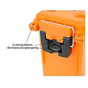 Sheffield 12630 Field Box, Pistol, Rifle, or Shotgun Ammo Storage Box, Tamper-Proof Locking Ammo Can, Water Resistant, Made in The U.S.A, Stackable, Orange