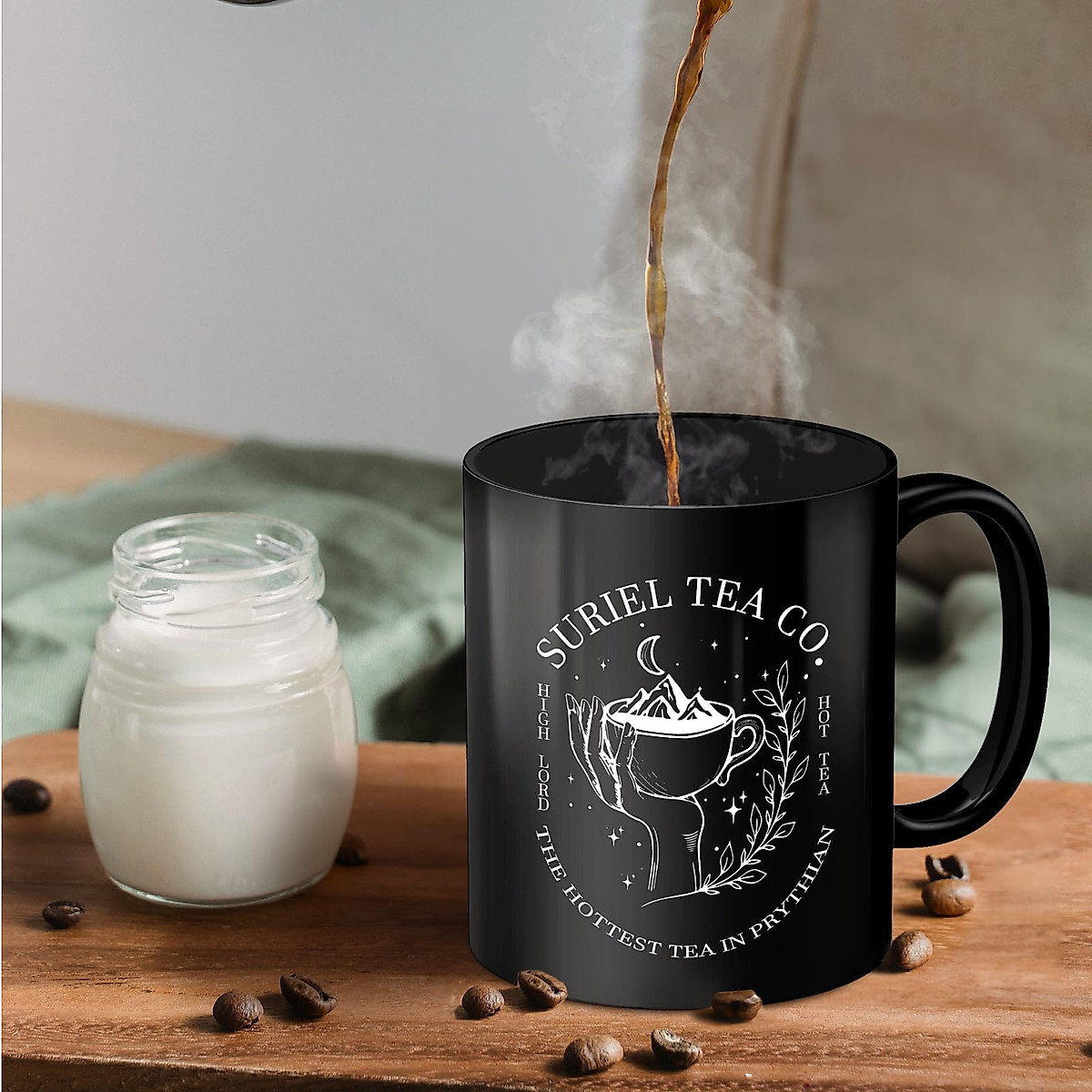 Zomhix Suriel Tea Co Coffee Mug - Suriel Tea Co Mug, A Court of Thorns and Roses Merchandise Cup, Book Lovers Gifts for Women Men, Bookish Gifts, 11oz Ceramic Coffee Mug