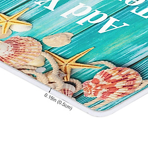 Starfish Shell Wood Grain Personalized Board Hanging Door Sign 6" x11" Welcome Sign Front Porch Wall Plaque House Wood Sign Garden Yard Home Farmhouse Decor Hanging