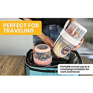 The INC Brand Yogurt Parfait Cups With Lids, Reusable Yogurt Containers With Spoons, Overnight Oats Containers With Lids, Set Of 4 Crunch Cups To Go, 4 Colors