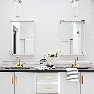 Brushed Gold Bathroom Faucet, ARCORA 4 inch Centerset Bathroom Faucet with Drain Assembly and Supply Lines, Gold Faucet for Bathroom Sink