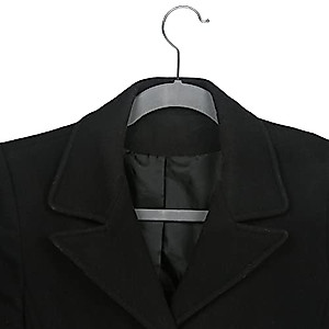 Simplify Extra Wide 21” Velvet Coat Hangers | 6 Pack | Slim Design | Heavy Duty | Holds 10 Pounds | Closet Organization | Shirt & Clothes | Grey