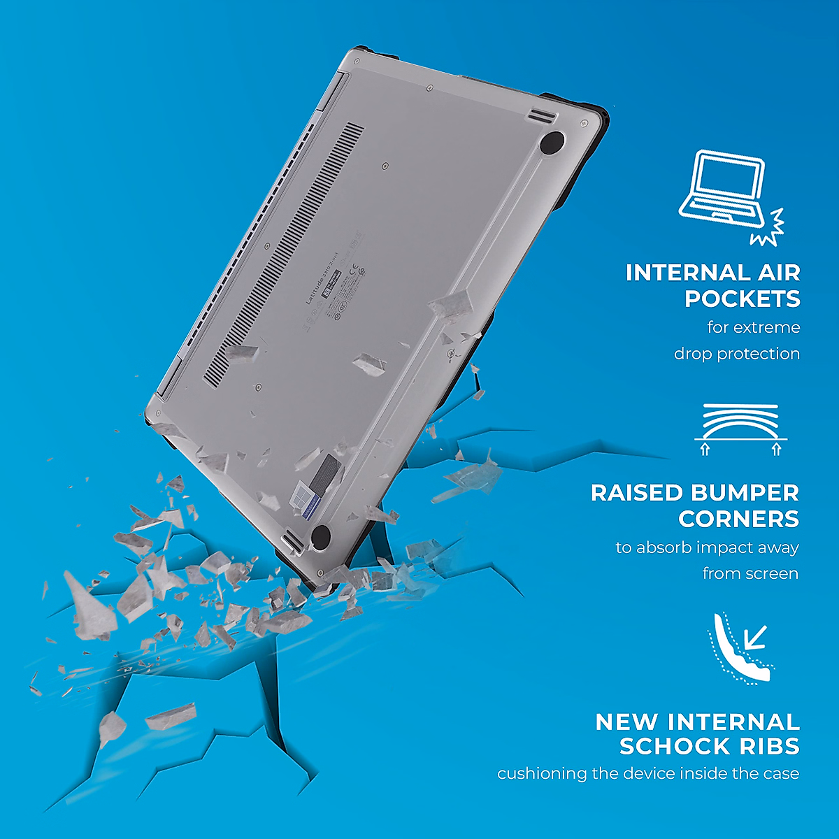 Gumdrop SlimTech Laptop Case Fits Dell Latitude 3310 | 3330 (2-in-1) - Rugged Drop Tested Shockproof Lightweight Reliable Device Protection for Kids K-12 Students School Office or Business Use - Black