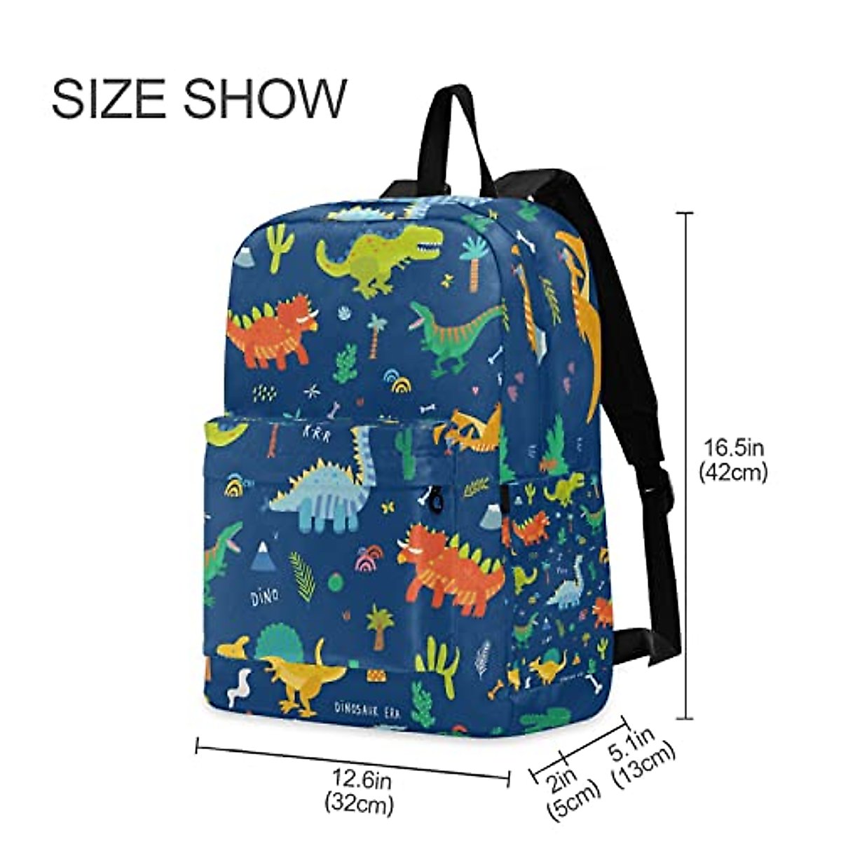 Dinosaurs Backpack Travel Rucksack Lightweight School Bookbag Daypack for Adults Teen Students Boys Girls