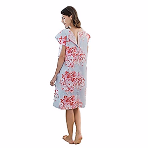 Gownies Designer Hospital Patient Gown, 100% Cotton, Hospital Stay (L/XL Size 10-16, Mae)